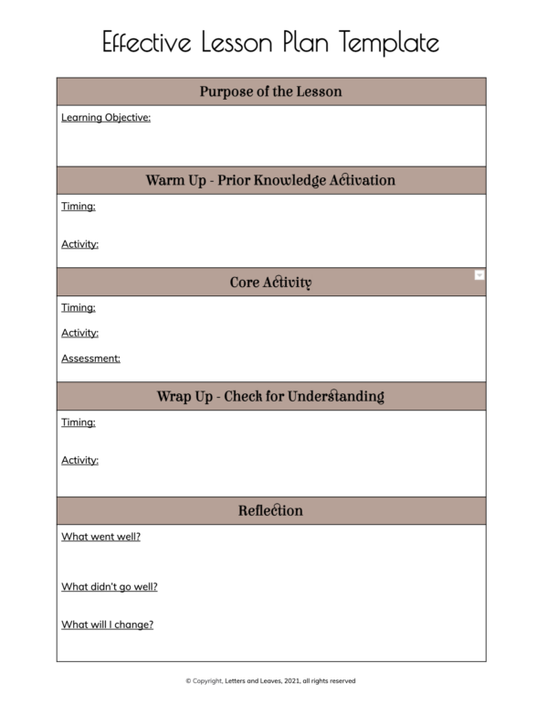 Crafting Effective Lesson Plans · LETTERS AND LEAVES Crafting Effective Lesson Plans · LETTERS AND LEAVES